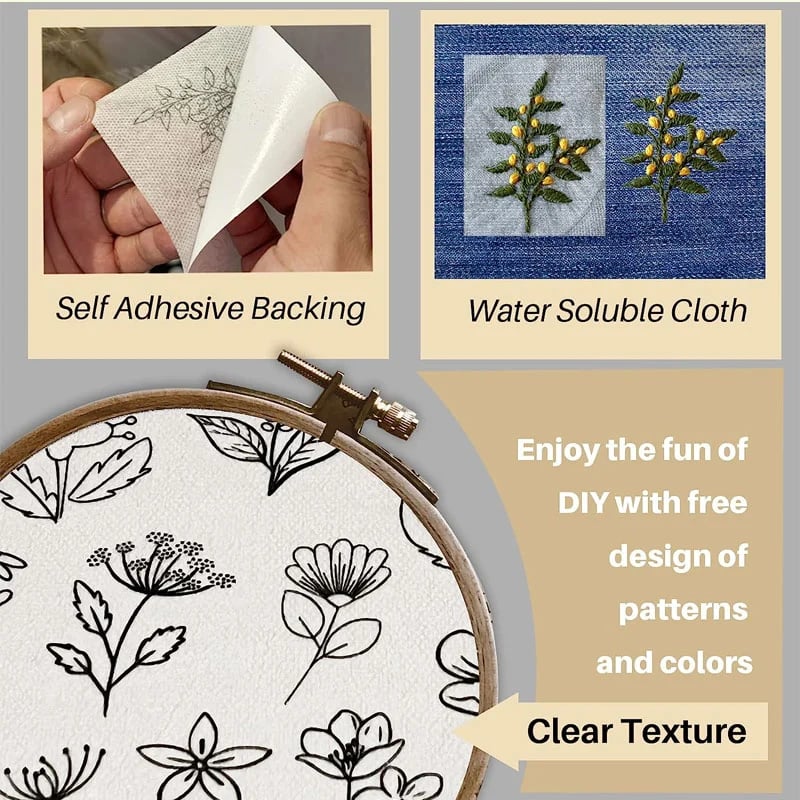 Water Soluble Flower Patterns for Embroidery – Enjoypunk.com