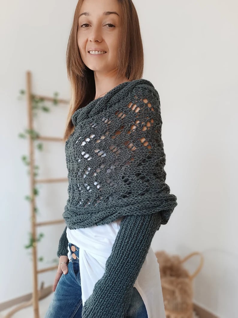 🔥Knitted Cable Wrap, Shrugs For Women, Knitted Wrap – Enjoypunk.com