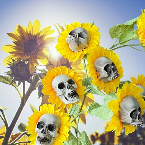 Halloween Sunflower Skull Head Garden Decoration – Enjoypunk.com